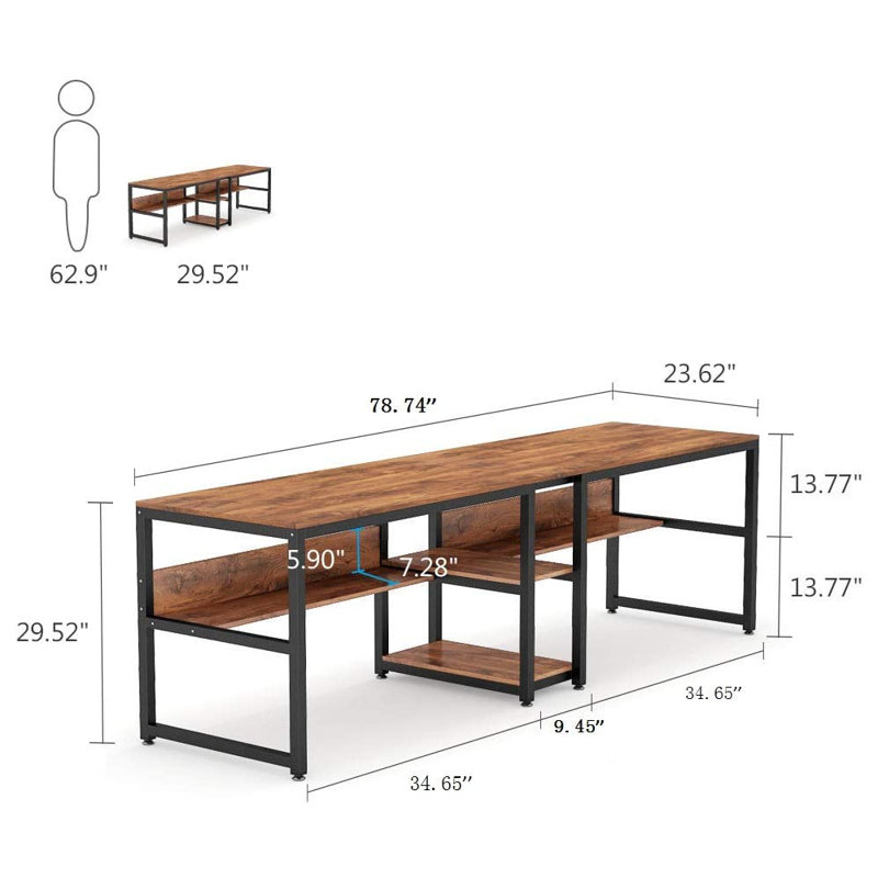 Inbox zero double workstation desk store